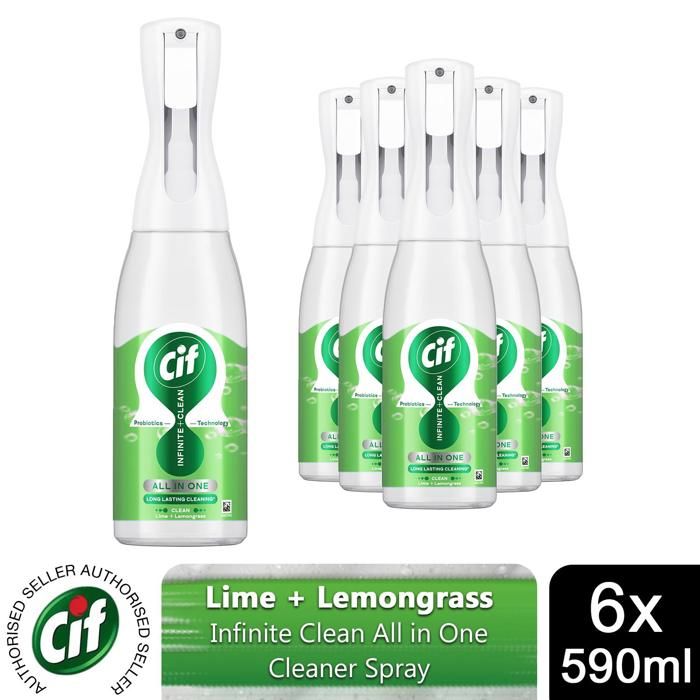 Cif Infinite Clean All in One Cleaner Spray, Lime & Lemongrass 6 Pk of ...
