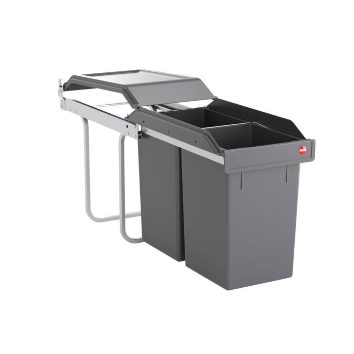 Hailo Tandem Kitchen Waste Bin with 2 Built-in Under-Sink Bins 30L (15 ...
