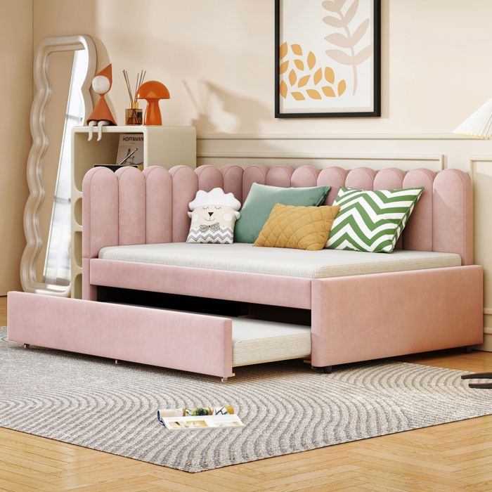 Lit Banquette Gigogne 140x200cm,Canapé-Lit 2/3Places,Lit d'Appoint ...
