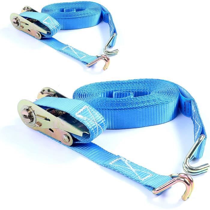 2x Sangle de fixation sangle de serrage sangle à cliquet 6m 750-1500 kg ...