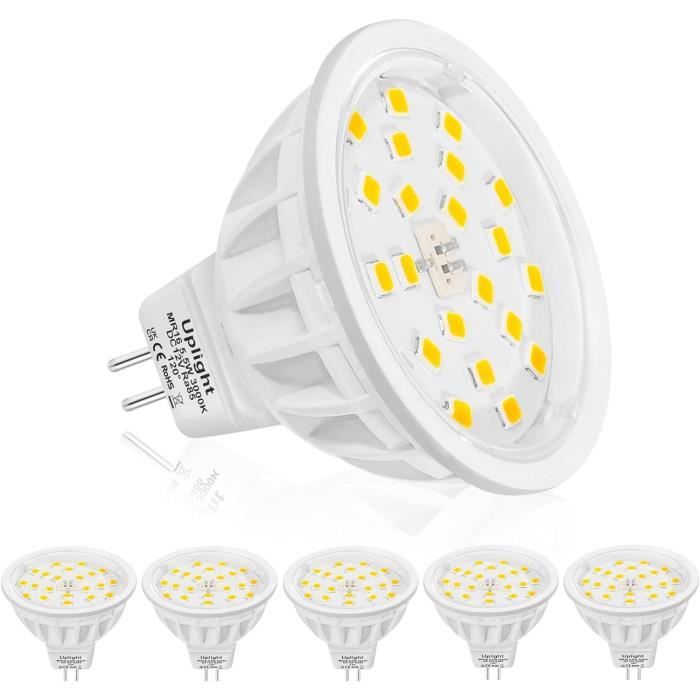 Ampoules Led Mr16 Gu5.3 12V,Blanc Chaud 3000K,5.5W Équivalent 50-60W Ampoule Halogène,Dc12V Non ...