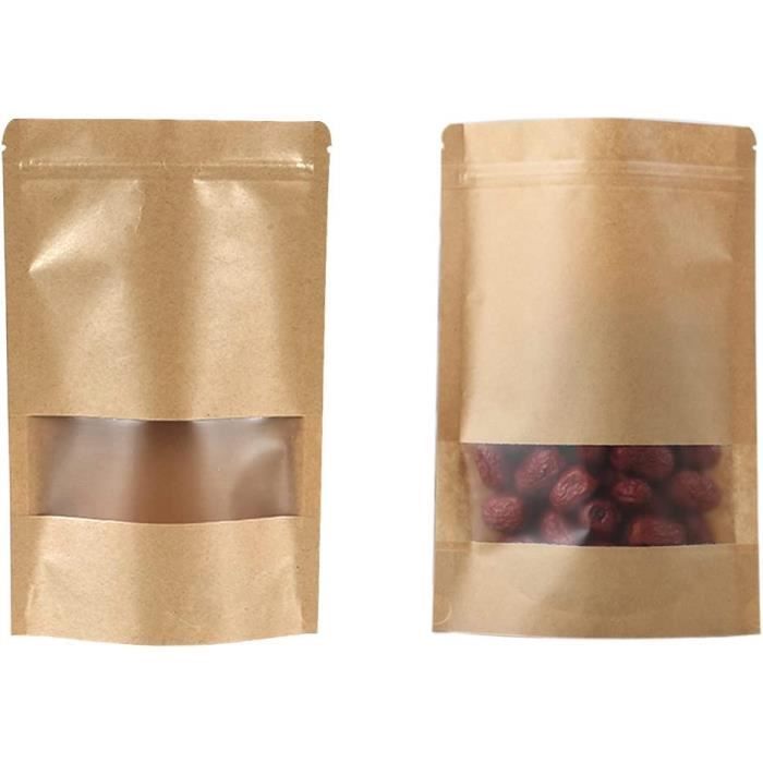 Sachet Kraft Alimentaire,50 Pièces Sac Papier Kraft,Sachets en Papier ...