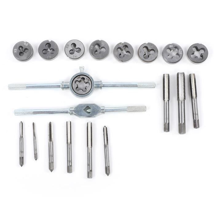 Ensemble de matrices de taraud à filetage métrique 20pcs, accessoires pour outils de matériel en ...