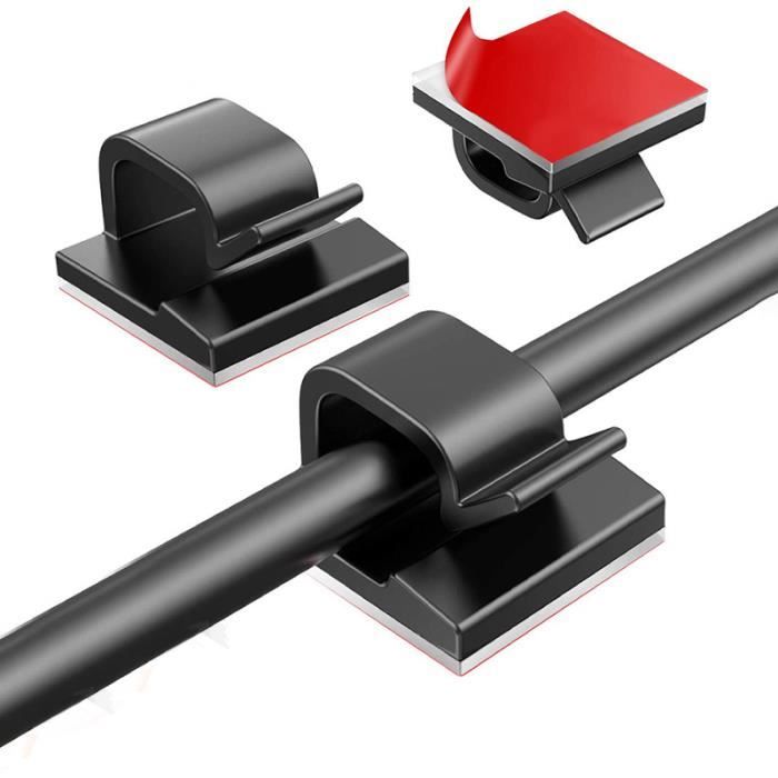Lot de 10/20/50 pièces de clips de gestion de câbles USB, support ...