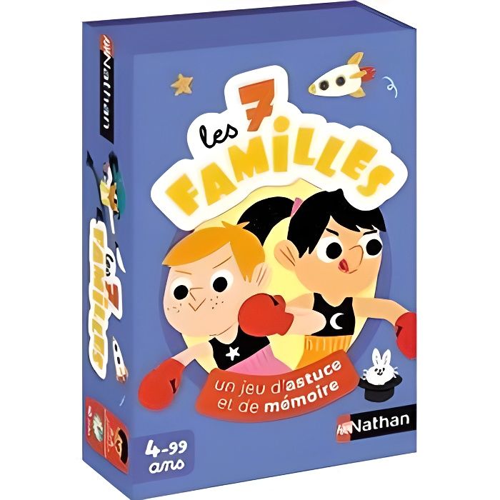 Jeu de cartes enfant - NATHAN - Jeu des 7 familles - Bleu - 2 joueurs ...