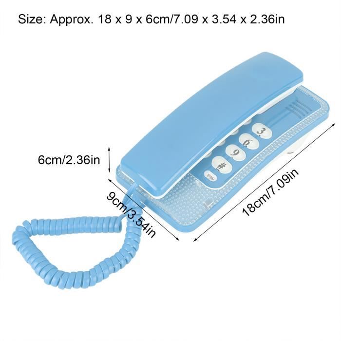 HURRISE Téléphone de l'hôtel Téléphone Fixe Mural Identification de l'appelant Téléphone ...