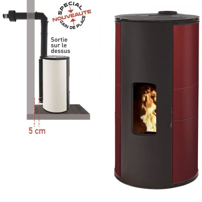 Poêle à granules GIULIA 9 Etanche sortie dessus + Conduit Ventouse ...