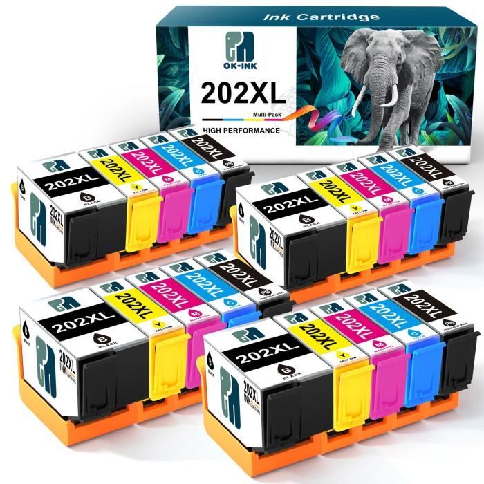 OK-INK Cartouche d'encre Epson 202 XL 202XL pack de 20 compatible pour ...