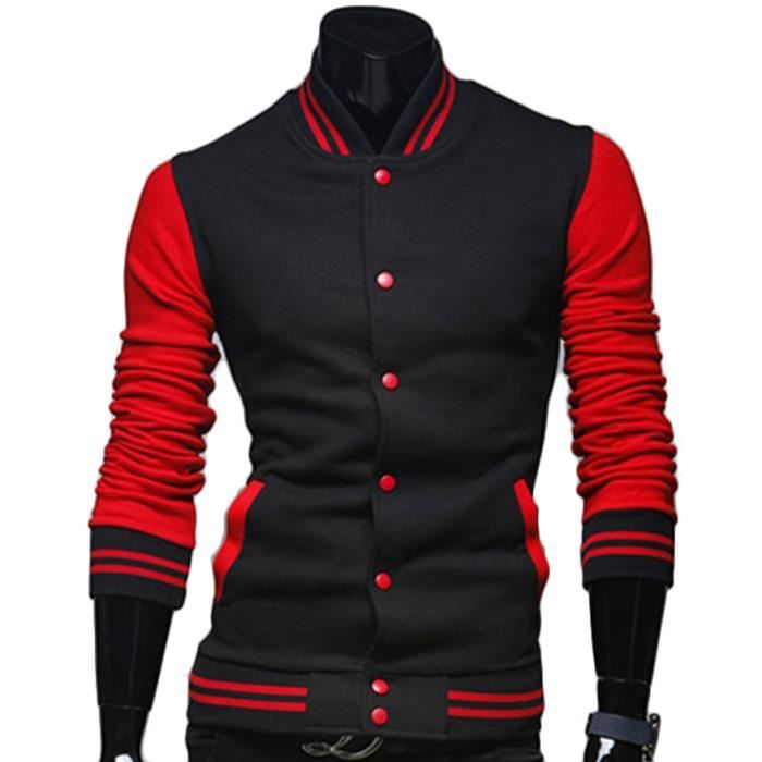 Veste Homme Blouson Noir Baseball Varisty Bombe... noir - Cdiscount ...