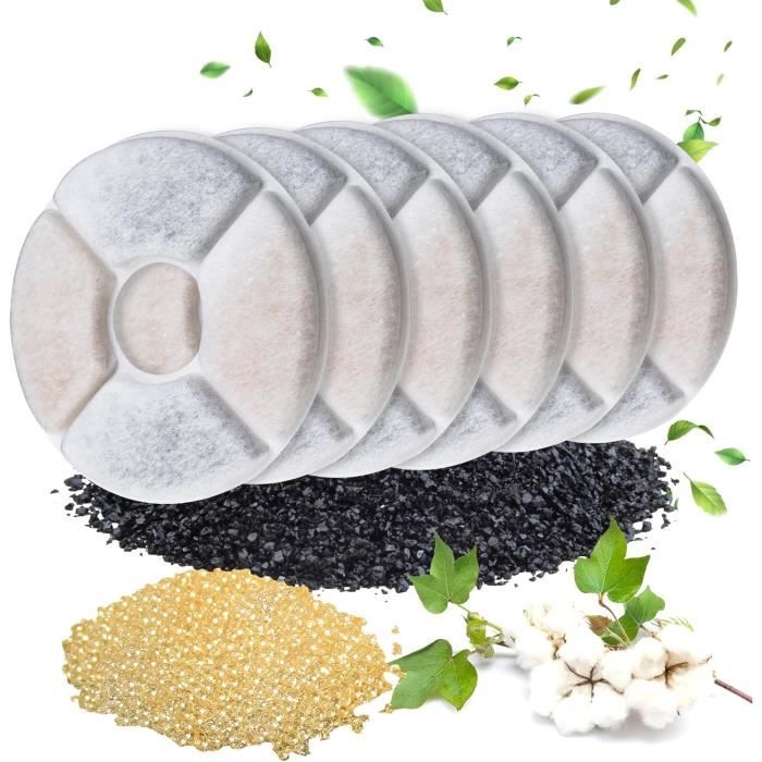 Lot De 6 Filtres Ronds Pour Fontaine À Chat Filtre De Rechange Avec ...