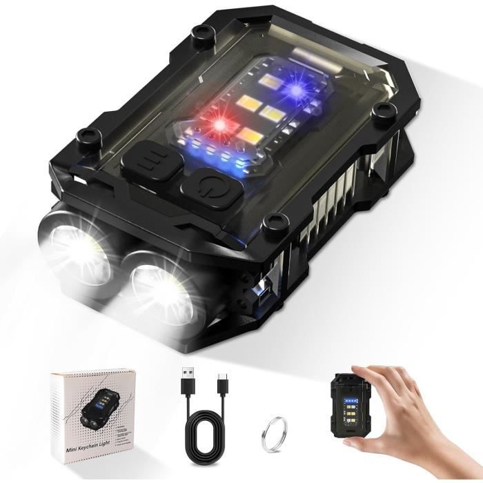 Mini lampe torche LED, Lampe de poche 900LM, Torche porte-clés EDC avec ...
