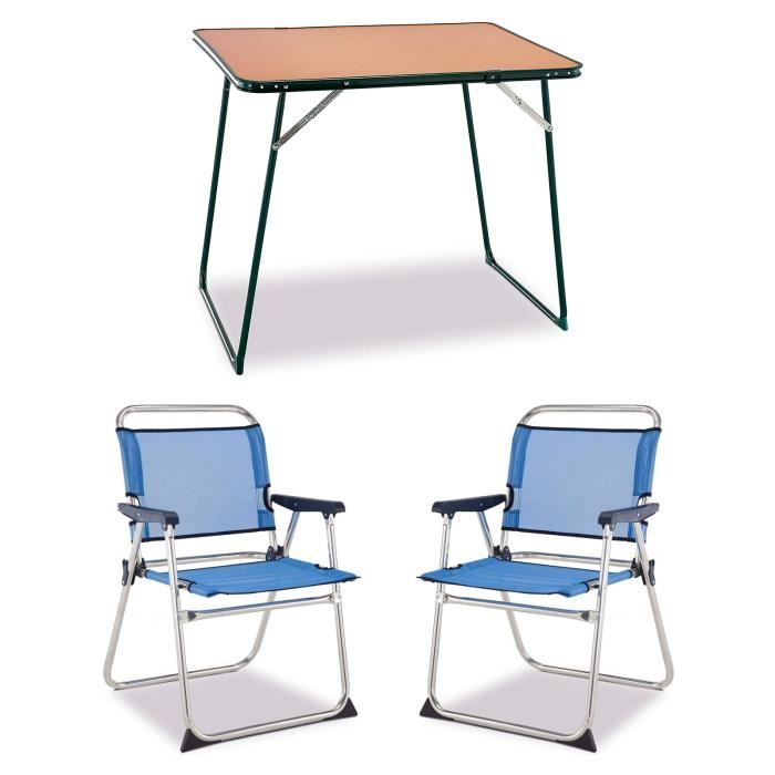 Pack Table Pliable Multi-Usages pour Jardin ou Plage Solenny 80x60 cm ...