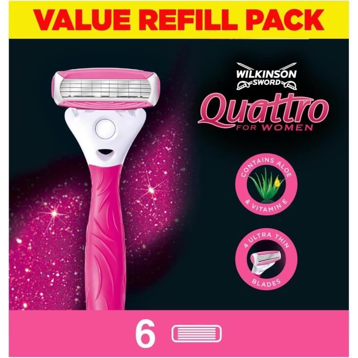 Wilkinson Sword lames de rasoir Wilkinson Sword Quattro pour Femmes ...