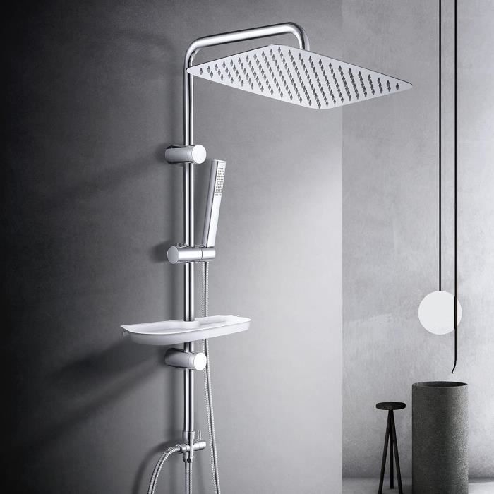 Görbach Colonne de Douche Mural avec Fixations Réglables Baignoire Set ...