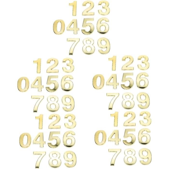 50 Pcs 10Cm Plaque De Porte Numérique Panneaux Métalliques Autocollants ...