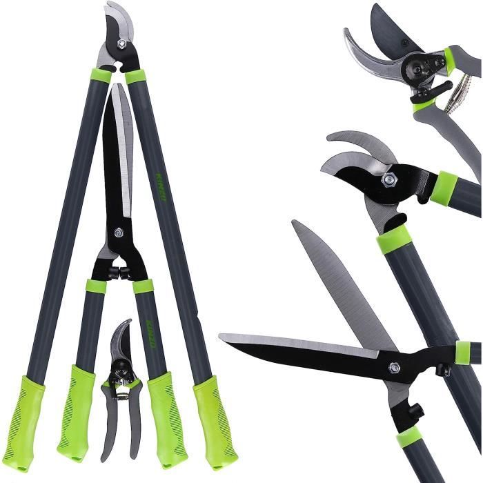 Lot De 3 Sécateurs | Sécateur Bypass 67 Cm, Taille-Haie 52 Cm, Cisaille ...