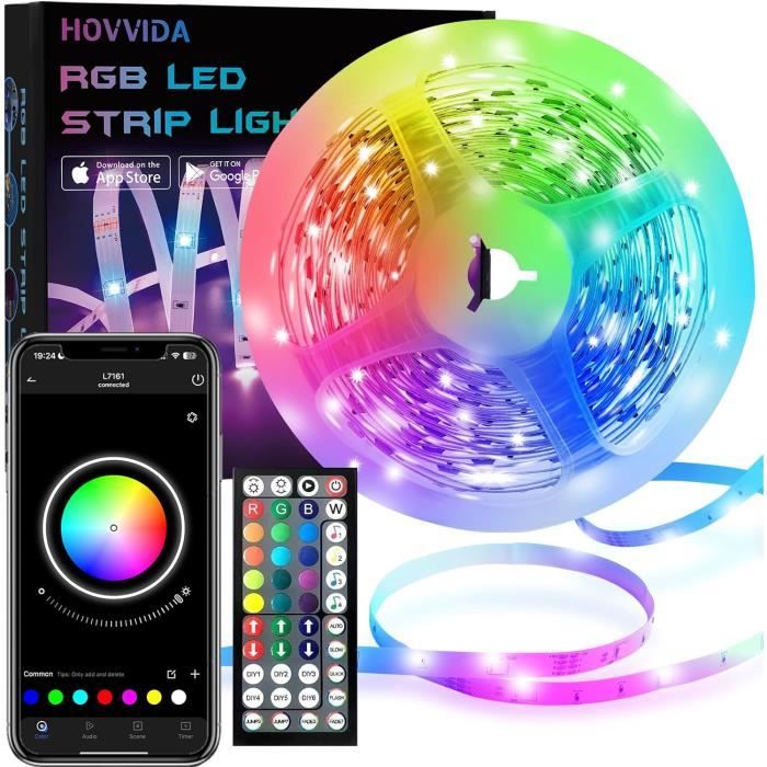 Ruban Led 5M, 30 Led-Mètre, 24V Rvb Bande Led, 150 Led, App Et ...