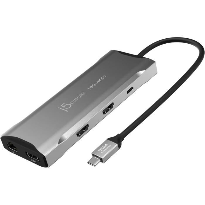 USB C 4K Triple Display Hub - 4K HDMI x2, 4K DP, 2 USB-A et USB-C ...