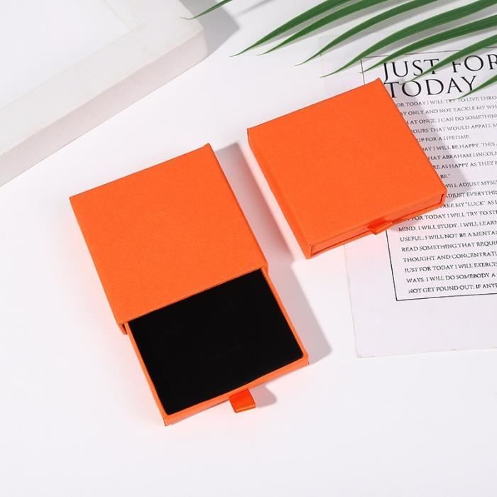 BOITE A BIJOUX,orange-10x10x2cm--Nouvel arrivage de boîtes'emballage à ...