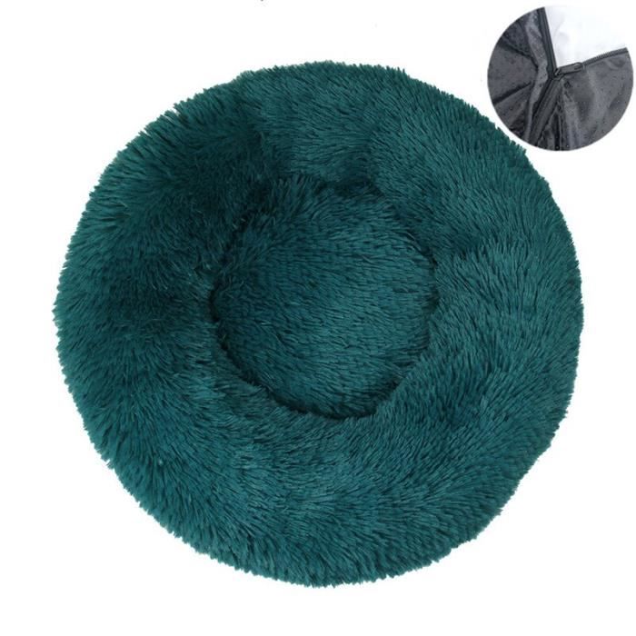PANIER CHIEN,Peacock blue-40CM--Grand canapé rond avec fermeture éclair ...