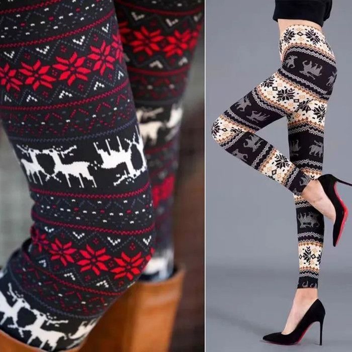 Leggings skinny taille haute pour femmes,collants de Noël,surintendant ...
