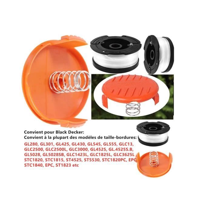Bobine Fil Coupe Bordure pour Black et Decker Coupe-Bordures, Bobines A6481 A6485 Compatible ...
