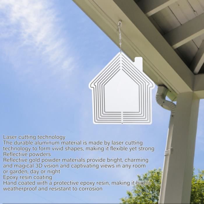 Tbest DIY Sublimation Metal Wind Spinner Hanging Blank Wind Chimes ...