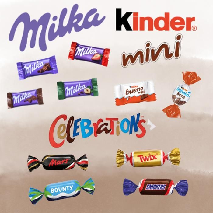 Boîte crayon "Merci" garni de 20 chocolats Milka, Kinder & Célébrations ...