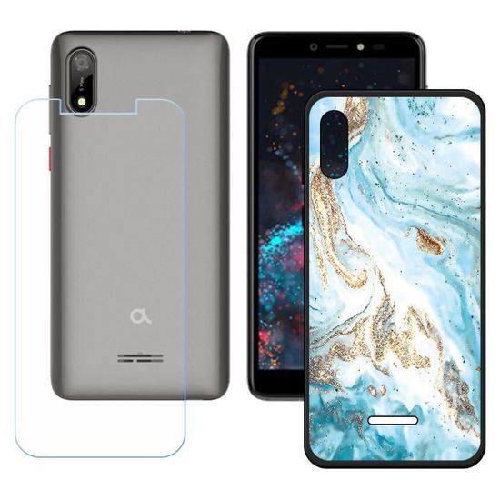 FZ Coque pour SFR Altice S33 (5,7") + Verre trempé, Silicone Cover TPU ...