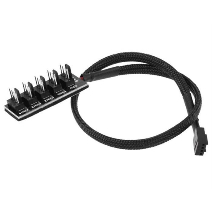 5-Port PC PWM Cooling Fan Hub Cooling 5Pin Fan Splitter Cable 1 Femelle ...