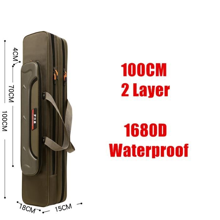 100 cm 2 couches--Sac De Pêche Épais, Rangement Pour Canne À Pêche, Étanche, Matériel, Sac À Dos ...