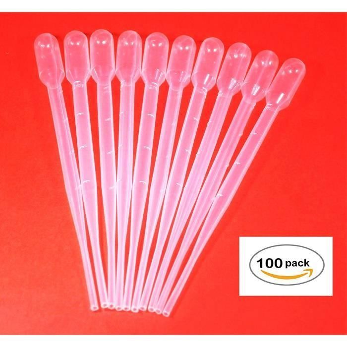 Pipettes Graduée Plastique 2ml (100 pcs) - Translucide - compte-gouttes ...