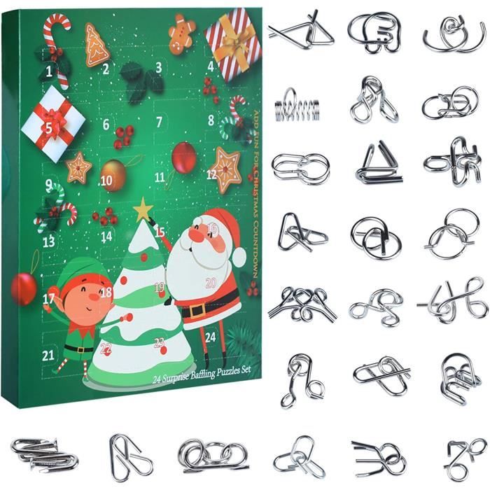 Calen ier de l'Avent 2021 - 20 pièces - En métal - Puzzle IQ - Jeu de ...
