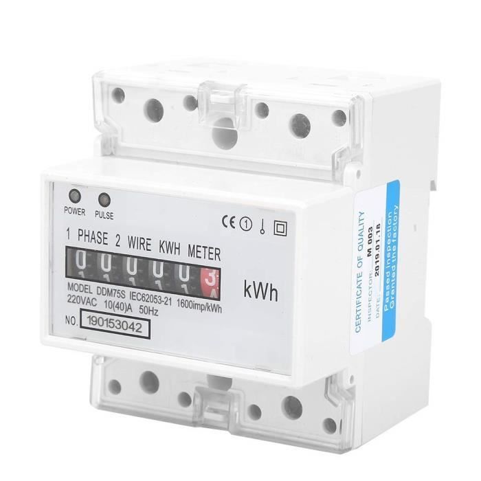 Compteur Electrique 220V - 230V DIN-Rail Compteurs d'Énergie Wattmètre ...
