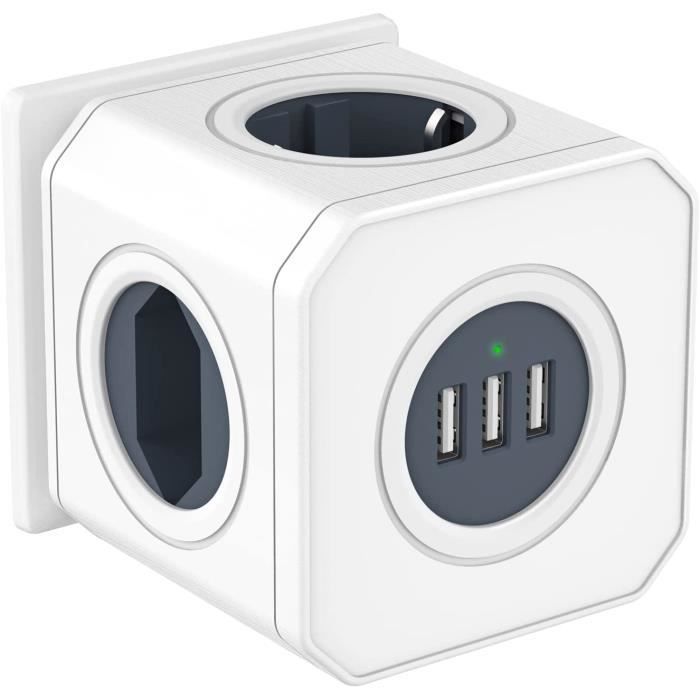 Prise USB Multiple 7 en 1, Multiprise Murale 4000 W-16 A avec 1 Grosse ...