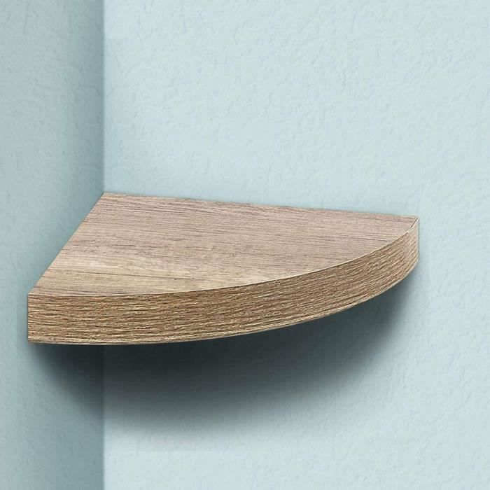 AJW-Étagère murale d'angle en bois MDF support escamotable wengé ou ...