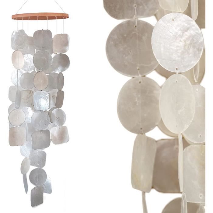 Carillon à vent - Capiz - Chaîne en coquillage blanc - Décoration de ...