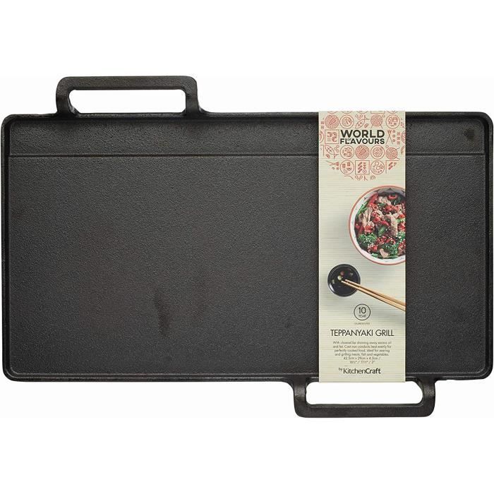 Plancha Teppanyaki en Fonte - KitchenCraft World of Flavours - Noir ...