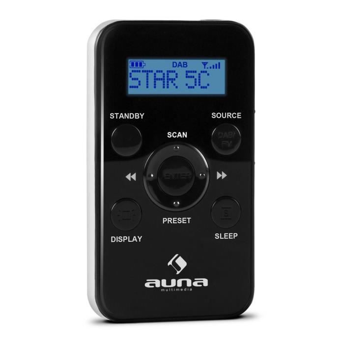 Auna DABPod - radio DAB portable avec tuner FM et DAB+ - noir - Achat ...