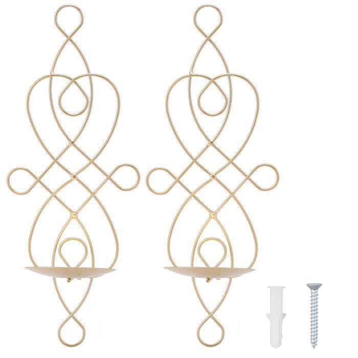 DEX Tbest Bougeoir mural en fer Applique murale en fer résistant à la ...