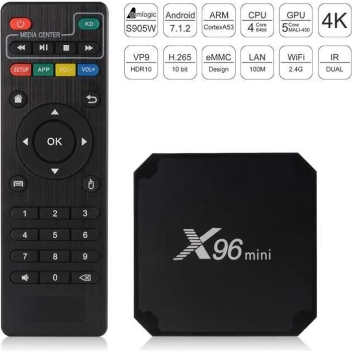 Box TV Android - FOLAYA - X96 Mini - 2 Go RAM - 16 Go ROM - 4K HD ...
