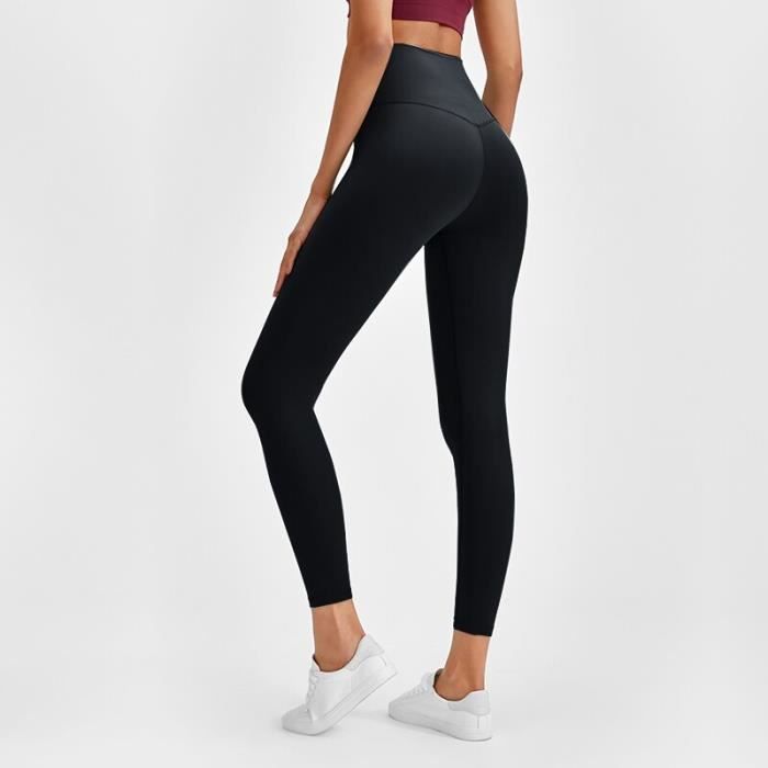 PANTALON,Leggings solides femmes taille haute Push Up Fitness Legging pantalon Feamle rides ...