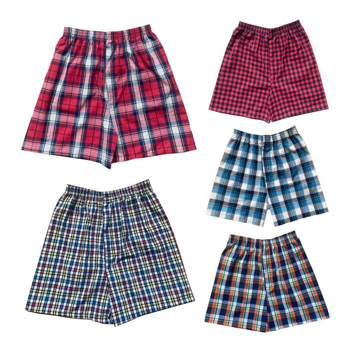 BOXER - SHORTY Hommes Boxers Plaid High Taille Casual Hommes légers ...