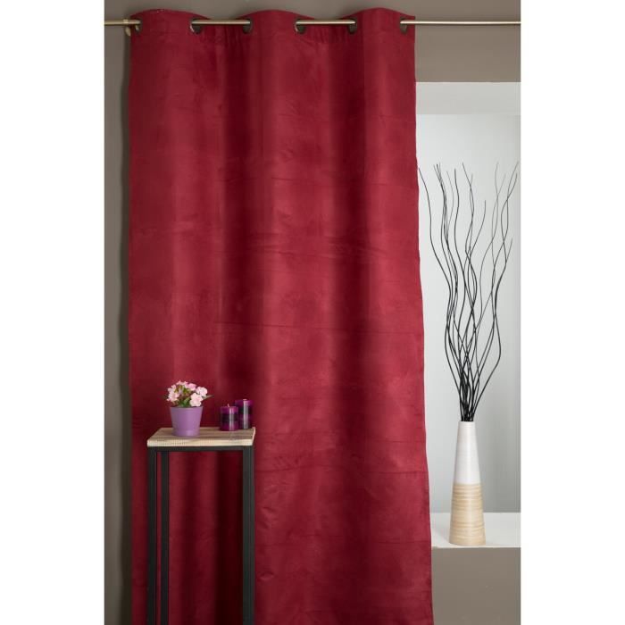 Rideau Occultant Uni En Suedine Rouge 140 X 240 Cm - Cdiscount Maison