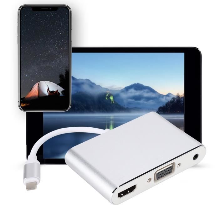 TMISHION Adaptateur VGA Convertisseur d'adaptateur vers HDMI+VGA+Audio ...