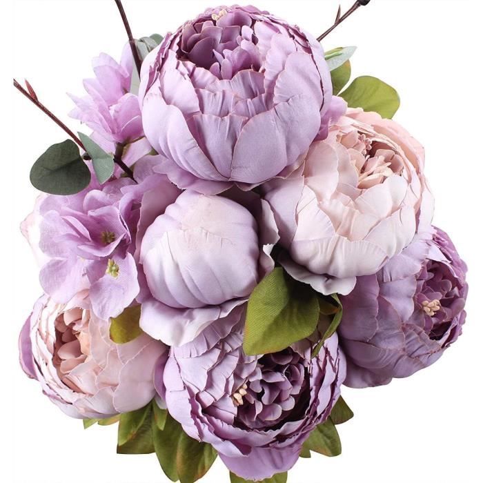 Ruiuzi Fausses Fleurs Ancien Pivoine Artificielle Fleurs En Soie ...