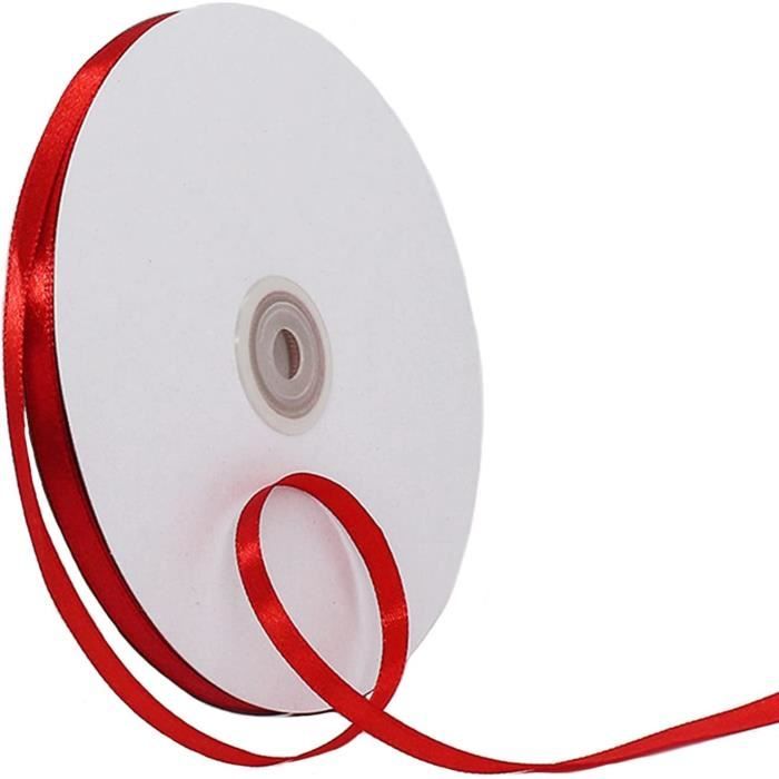 Ruban Satin Rouge Fin 6Mm,91M Polyester Ruban Satin,Ruban Cadeau ...