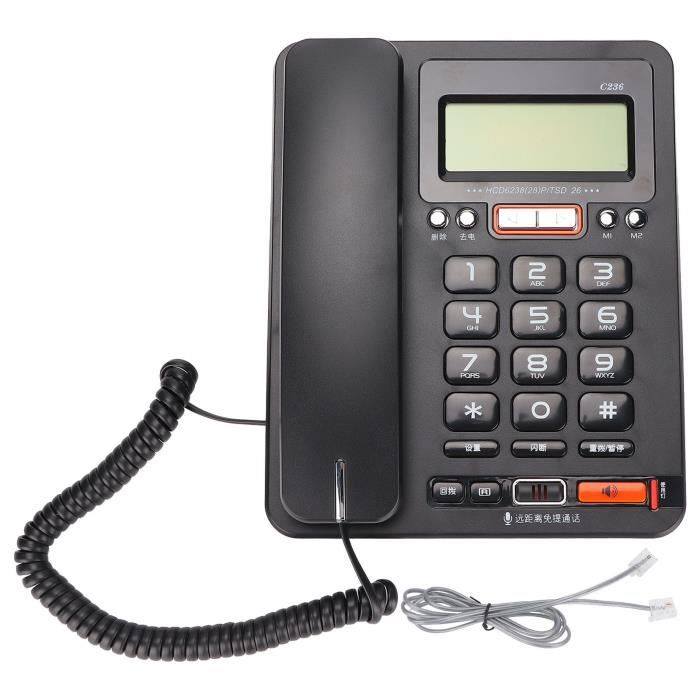 JUL Ligne fixe filaire Téléphone filaire identification de l'appelant mémoire fonction muette ...