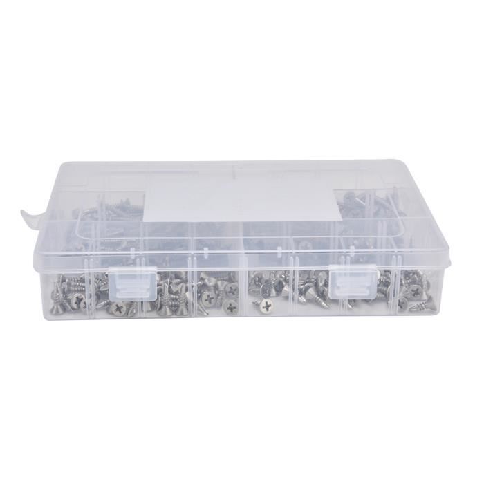Zerone boîte de rangement pour vis Kit d'assortiment de vis résistant à ...