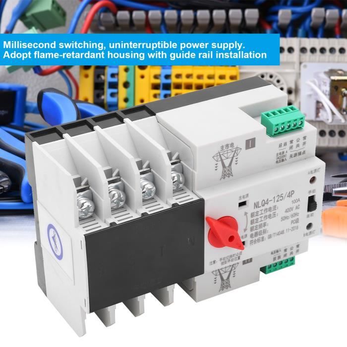 Interrupteur de transfert automatique Commutateur de Transfert Automatique Monté Rail DIN 4P ...